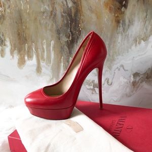 Valentino Garavani | Shoes | Valentino Albright Red Leather Platform ...